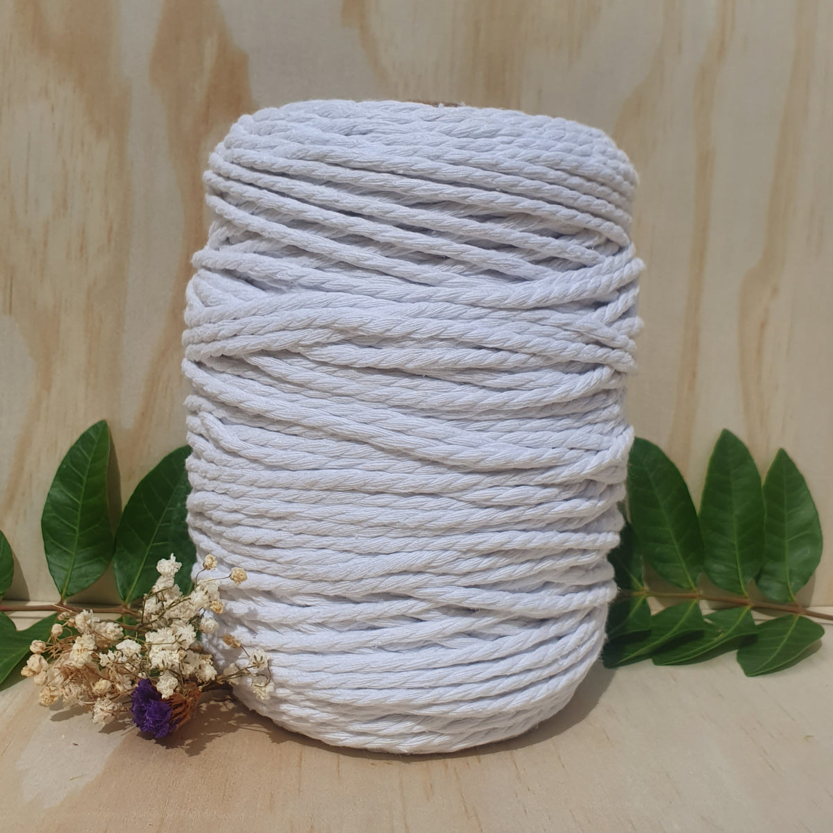 White Cotton Macrame Cord - 4mm 3ply twisted 1kg – Natural Mystic Macrame